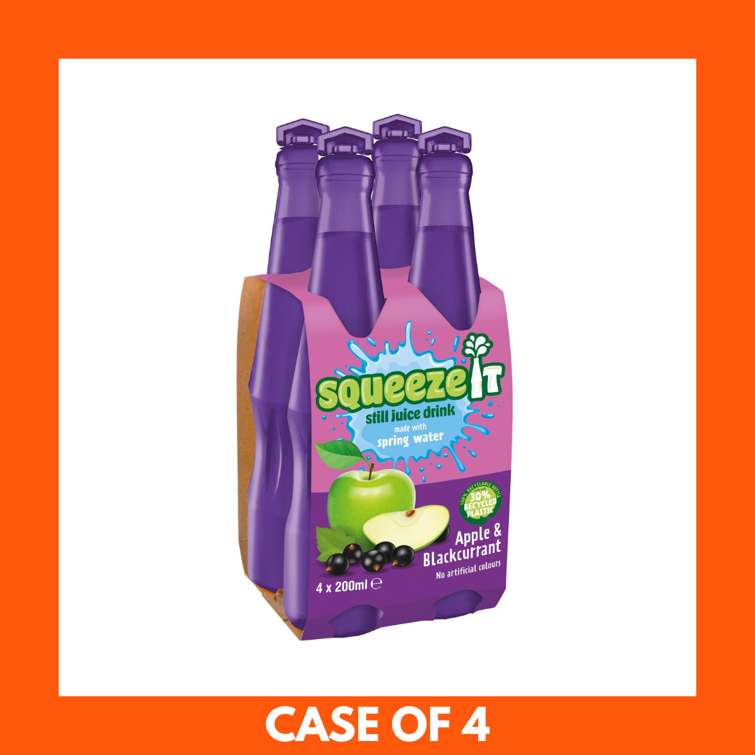 Squeeze It Still Juice Drink Apple & Blackcurrant - 4 x 200ml | Natural ...