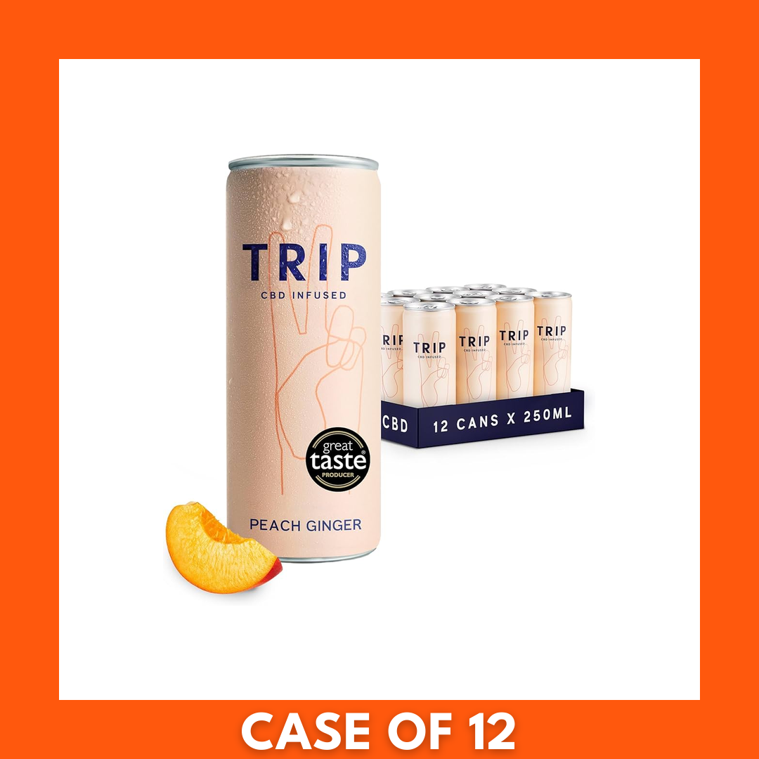 Trip CBD Peach Ginger Drink 250ml x12 | WHOLESALE RTD Peach & Ginger ...