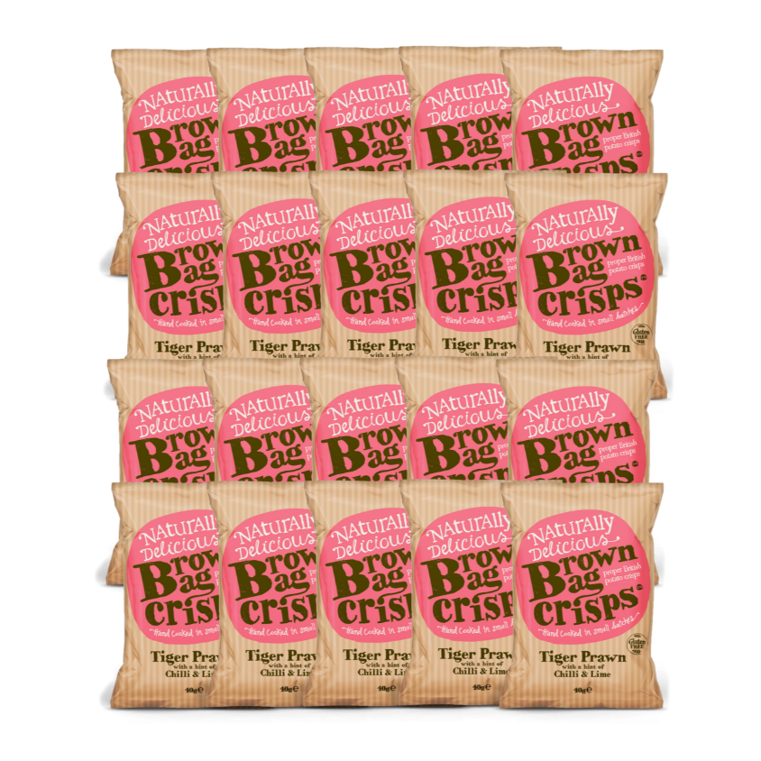 Brown Bag Crisps Tiger Prawn Chili & Lime 20 x 40g - WHOLESALE CRISPS ...