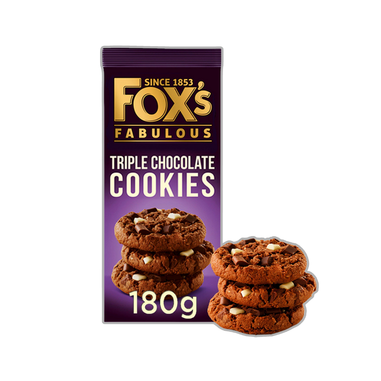 Fox's Fabulous Triple Chocolate Cookies 180g x 1 – C&R Snacking Wholesale
