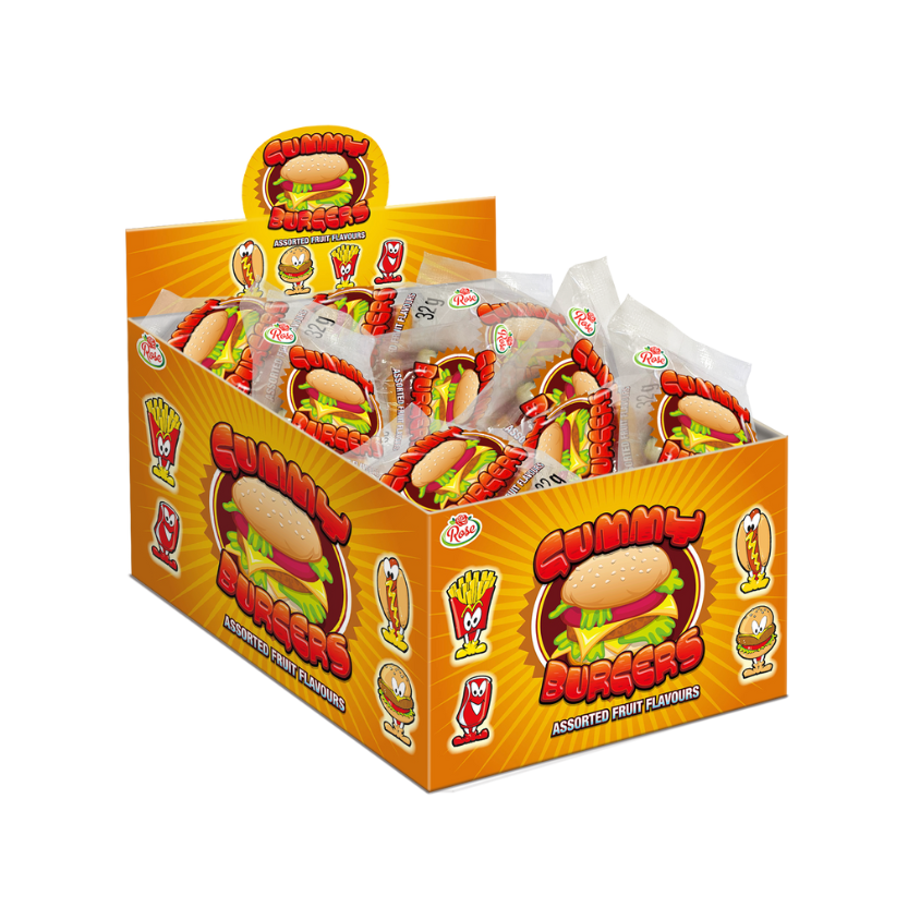 Candy Castle Crew Gummy Burger 32g x 24 – Fun & Fruity Gummy Treats – C ...