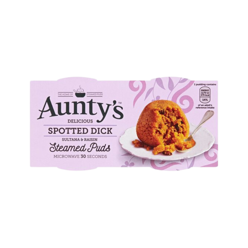 Aunty's Spotted Dick Steamed Pudding 2's x 1 - WHOLESALE PUDDINGS – C&R ...